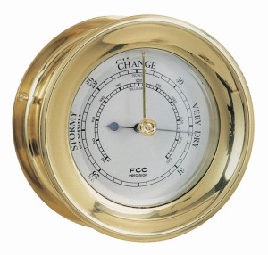 Small Capstan Brass Barometer 90mm - FCC Precision