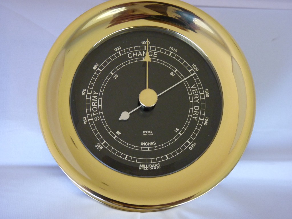 Brass Barometer black dial face - FCC Precision
