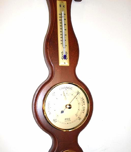 Small mahogany Banjo Barometer 390mm - FCC Precision