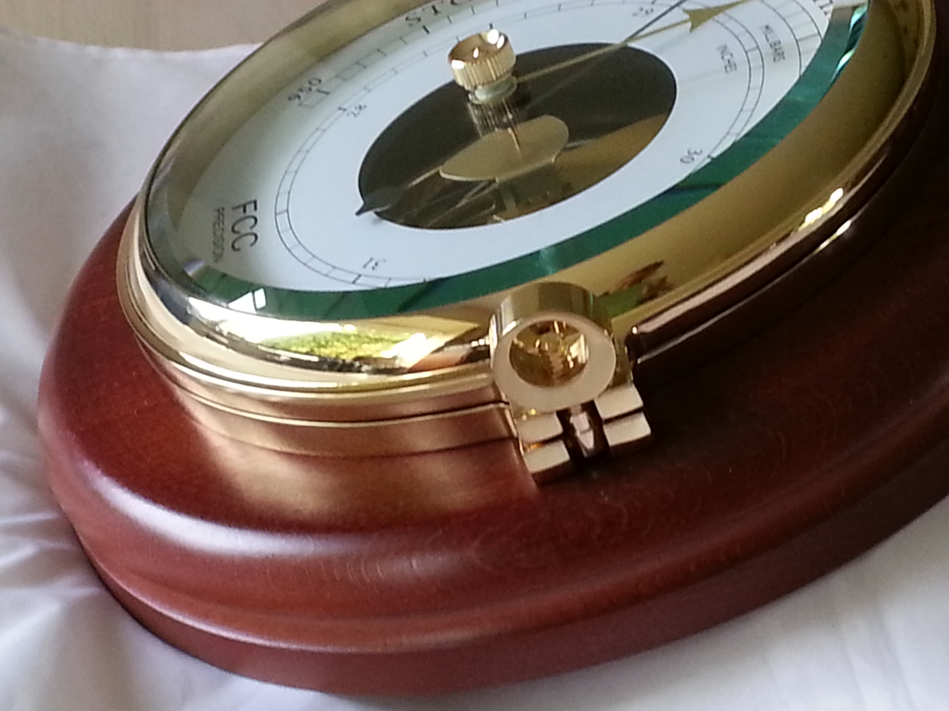 Wood mounted Prestige Barometer - FCC Precision